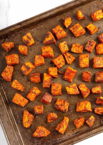 Spicy Roasted Sweet Potatoes - Retro Recipe Box