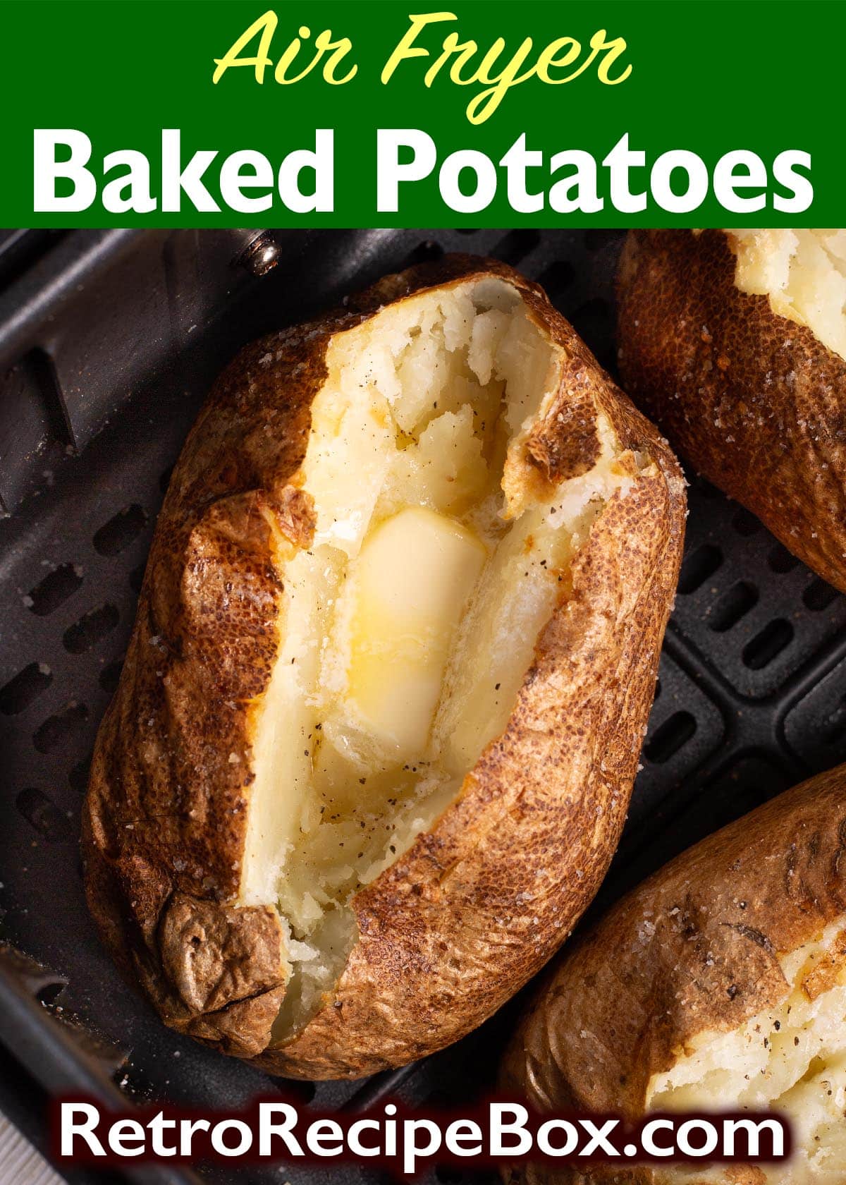 Air Fryer Baked Potatoes - Retro Recipe Box