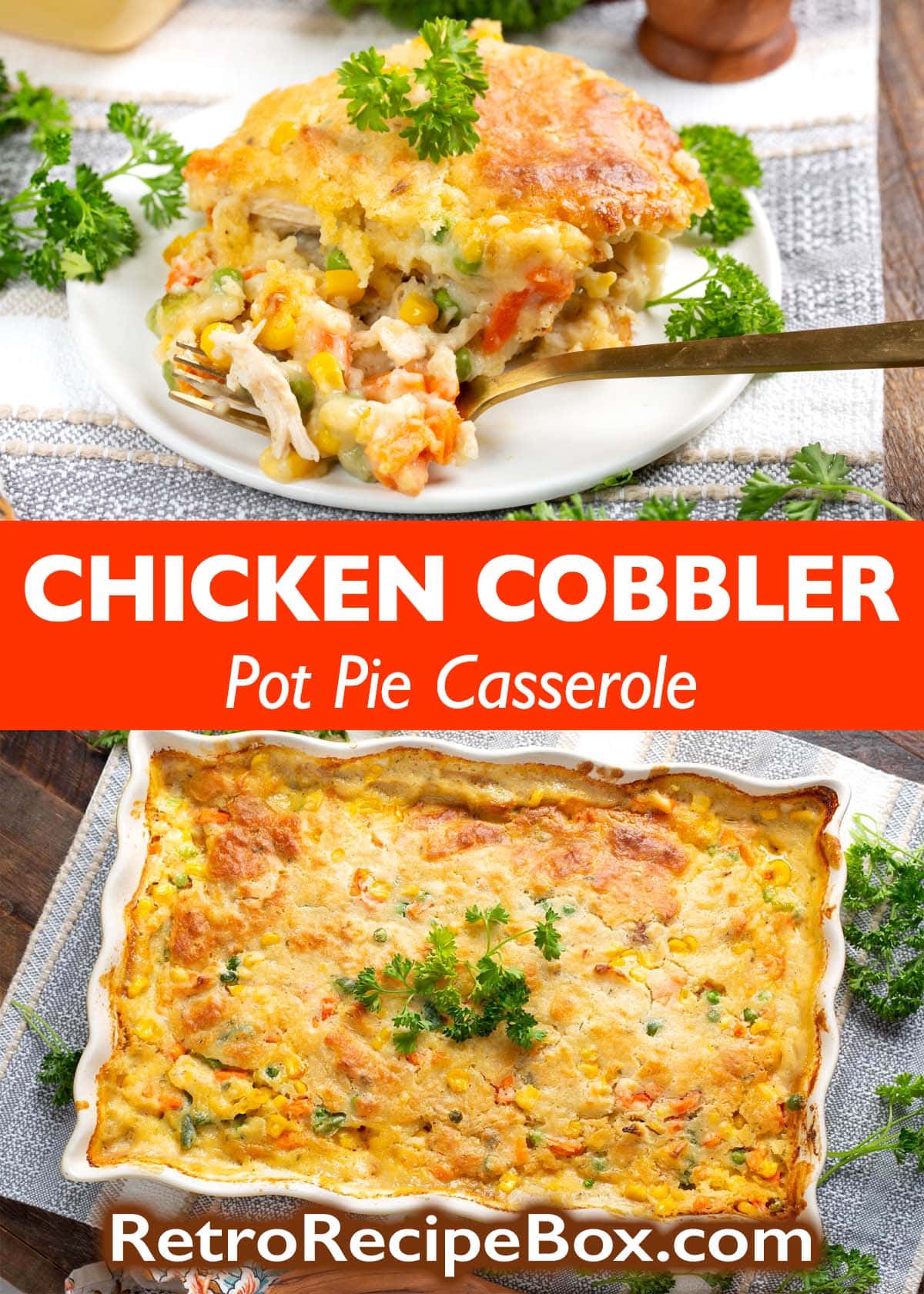 Chicken Cobbler Pot Pie - Retro Recipe Box