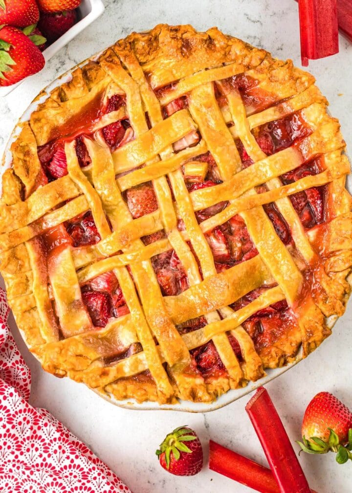 Easy Strawberry Rhubarb Pie - Retro Recipe Box