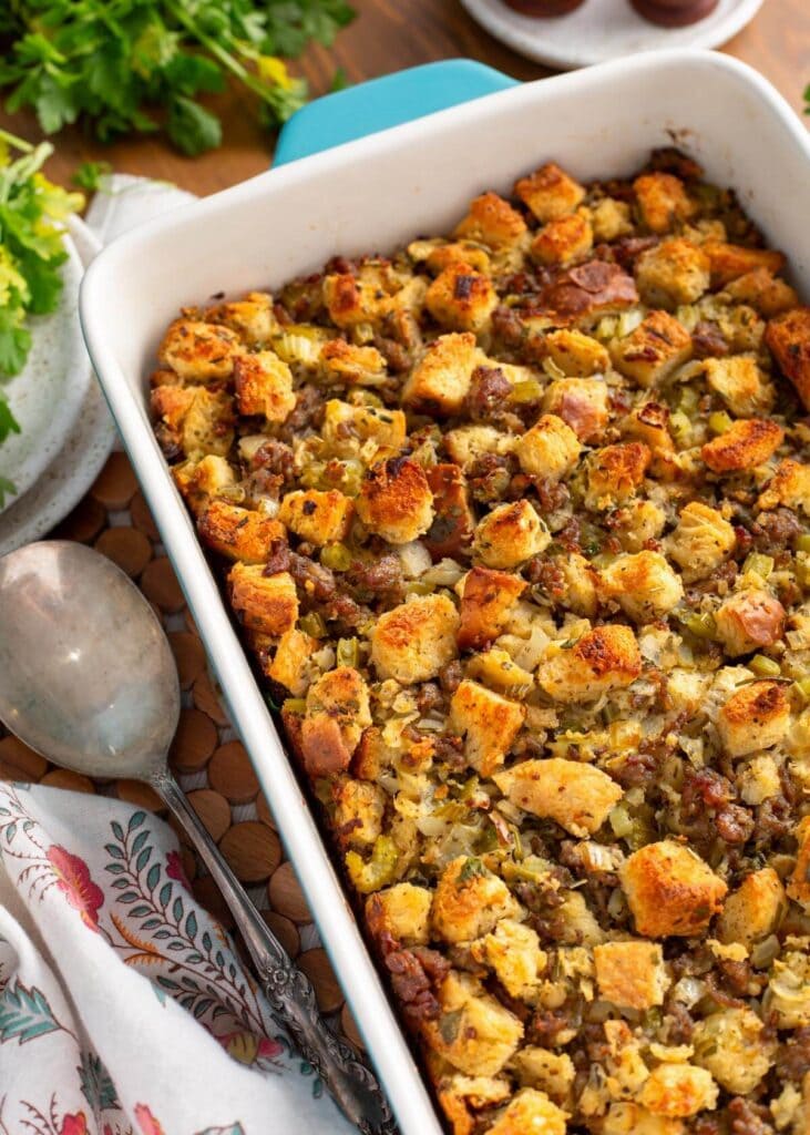 Easy Herb Sausage Stuffing Recipe - Retro Recipe Box
