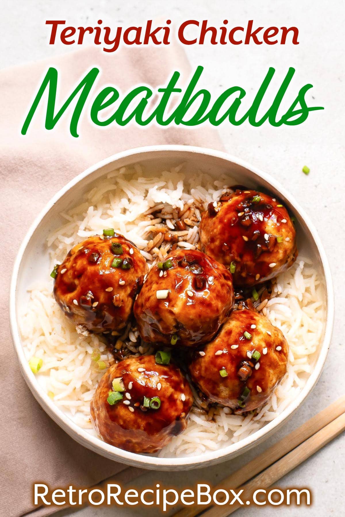 Teriyaki Chicken Meatballs - Retro Recipe Box